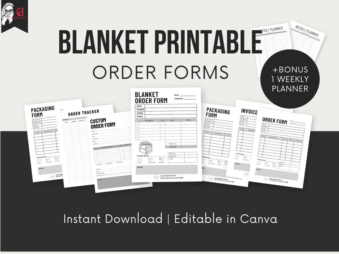 Blanket Order Form Template: Editable Small Business Forms (digital ...