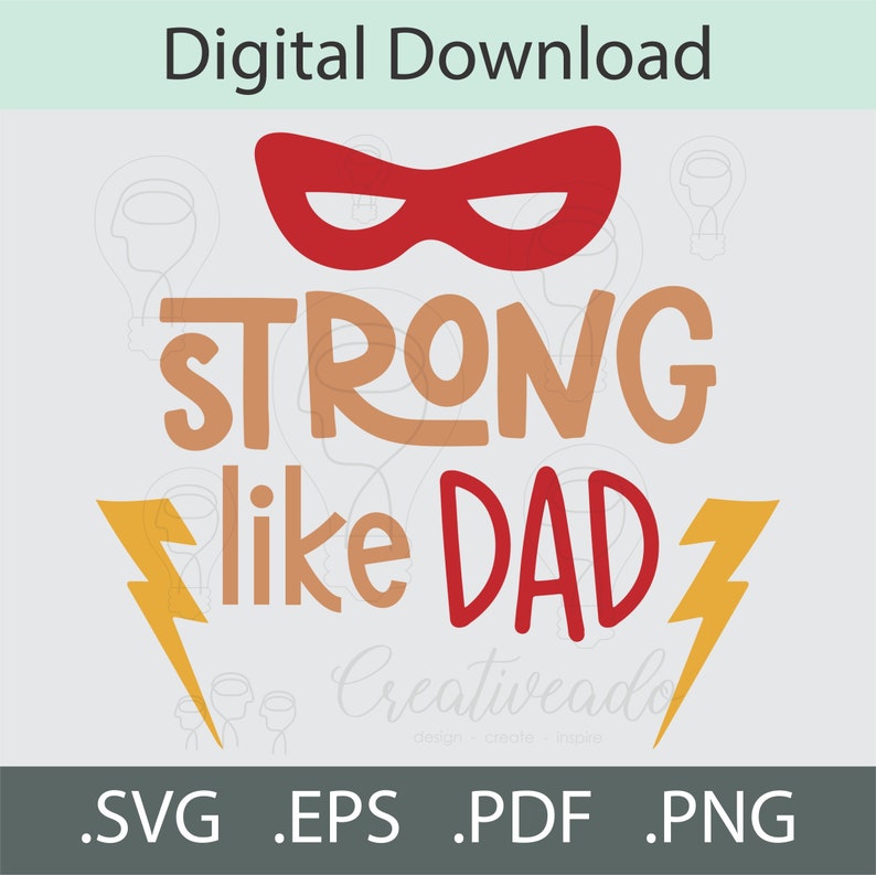 Strong Like Dad Svg Father Svg Strong Dad Svg Fathers Day Svg ...