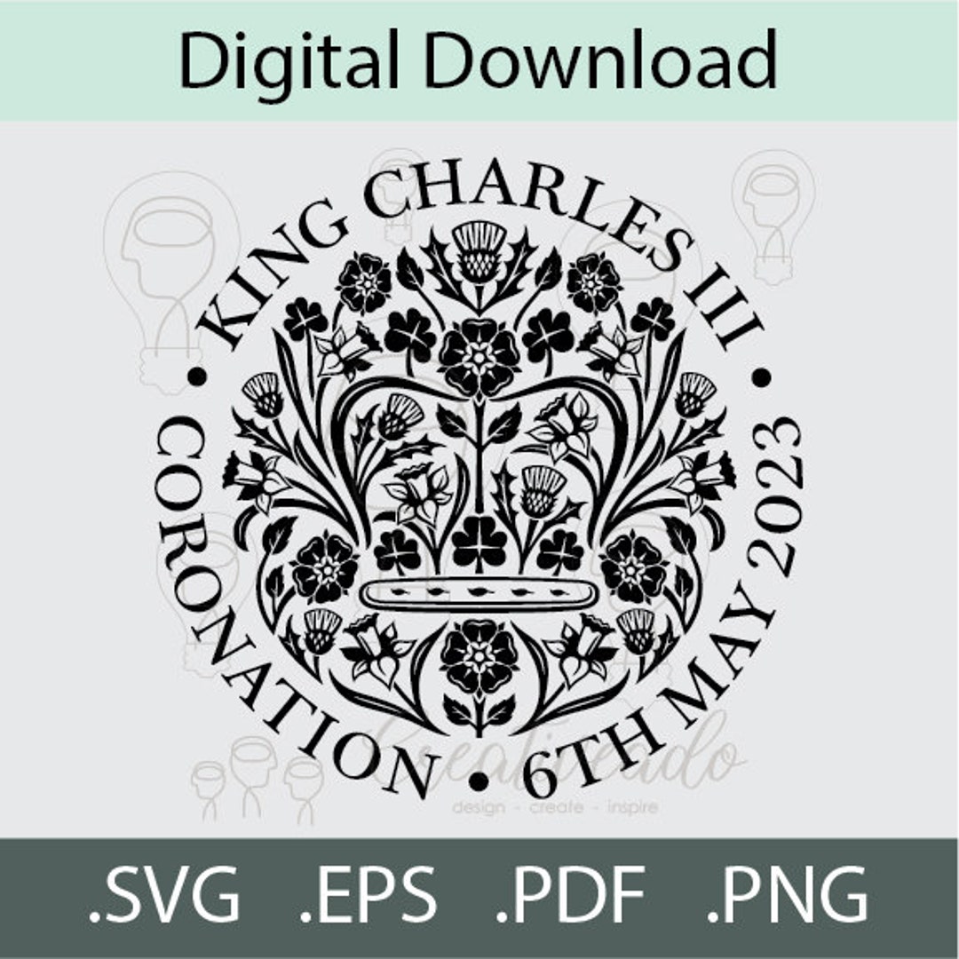 King Charles III Coronation BLACK Transparent Svg King Svg Coronation ...