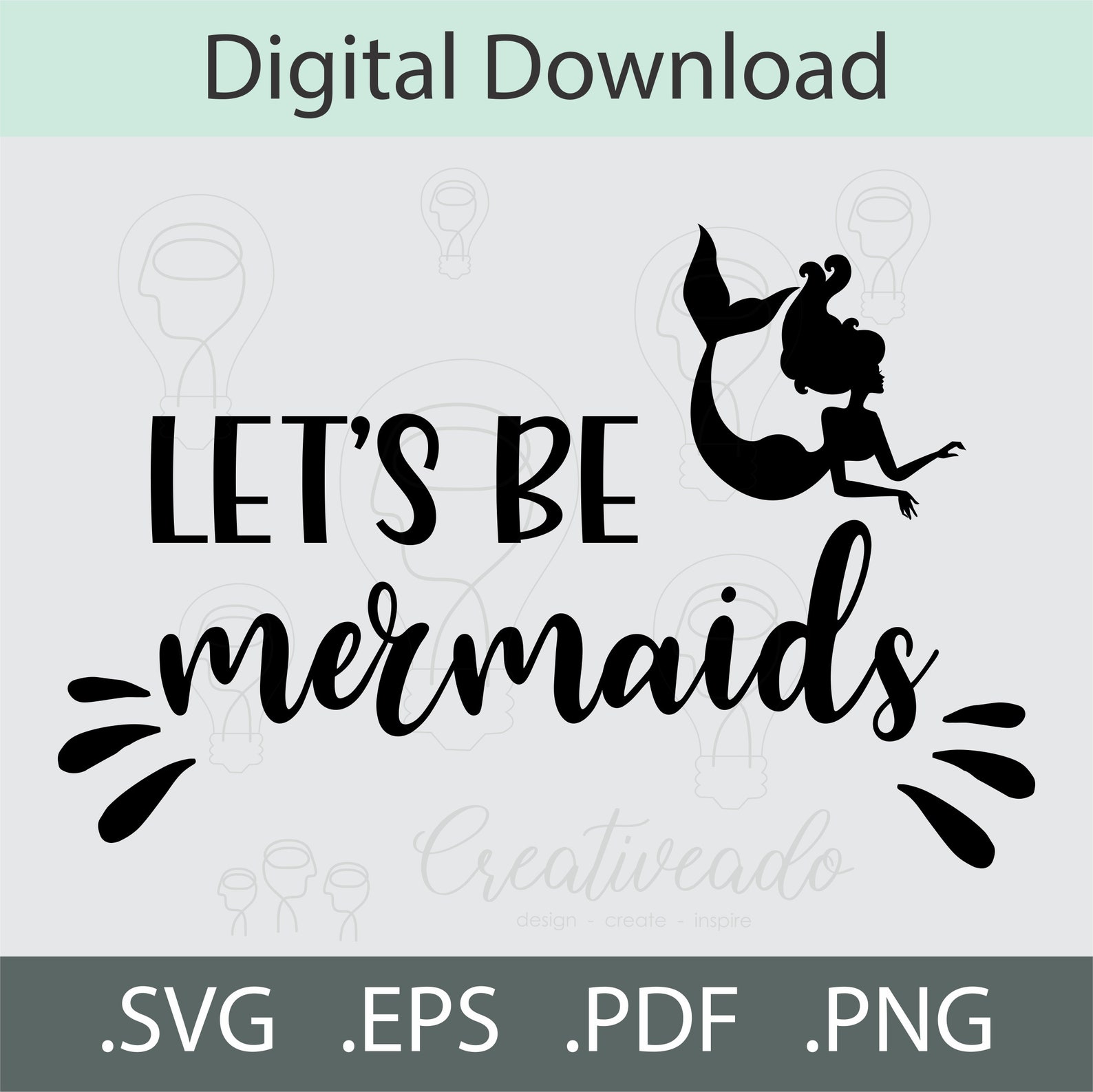 Let's Be Mermaids Svg Summer Svg Mermaid Birthday Svg Ocean Svg Beach ...