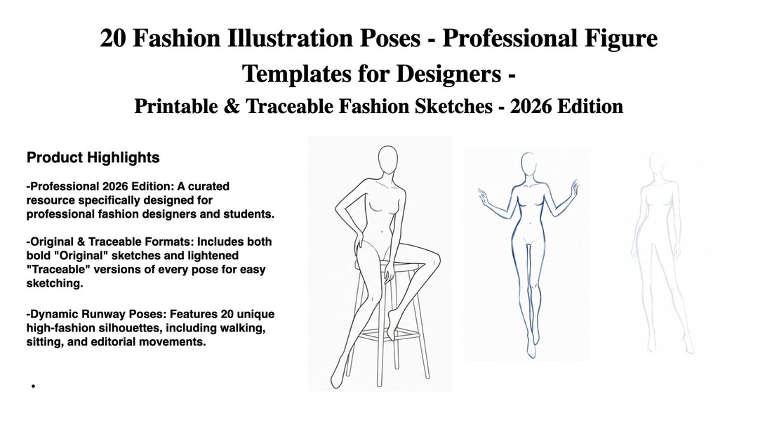 20 Fashion Illustration Poses - Professional Figure Templates for ...