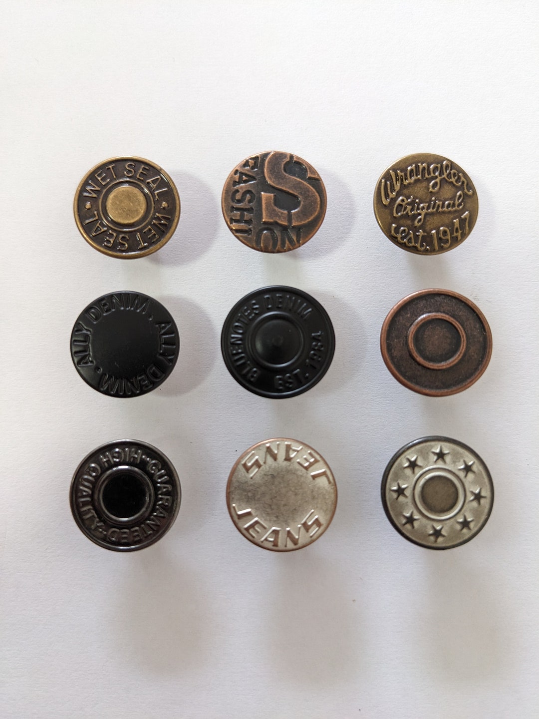 17mm Jean Buttons No Sew Instant Buttons Replacement Hammer on Metal ...