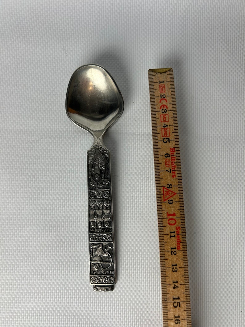 Vintage Konge Tinn Heilig Olav Spoon. Norway. Norwegian Pewter. 1960s ...