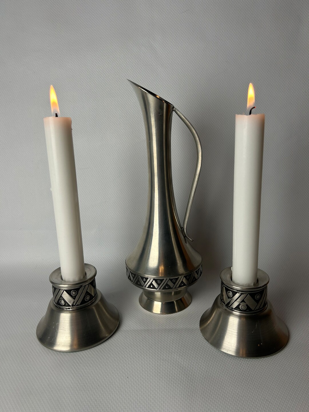 Modernist Pewter Hagness Norway. Scandinavia. Candle Stick Holders ...