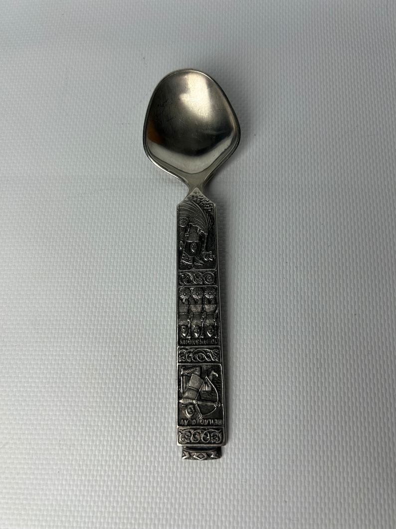 Vintage Konge Tinn Heilig Olav Spoon. Norway. Norwegian Pewter. 1960s ...