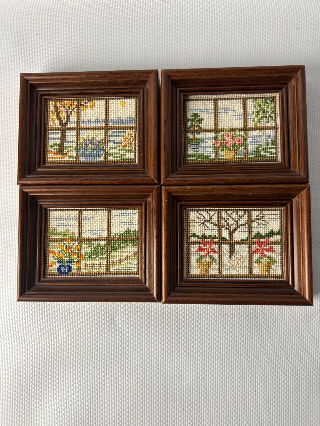 Miniature Embroidery Frames Four Seasons Scandinavian Winter Summer ...
