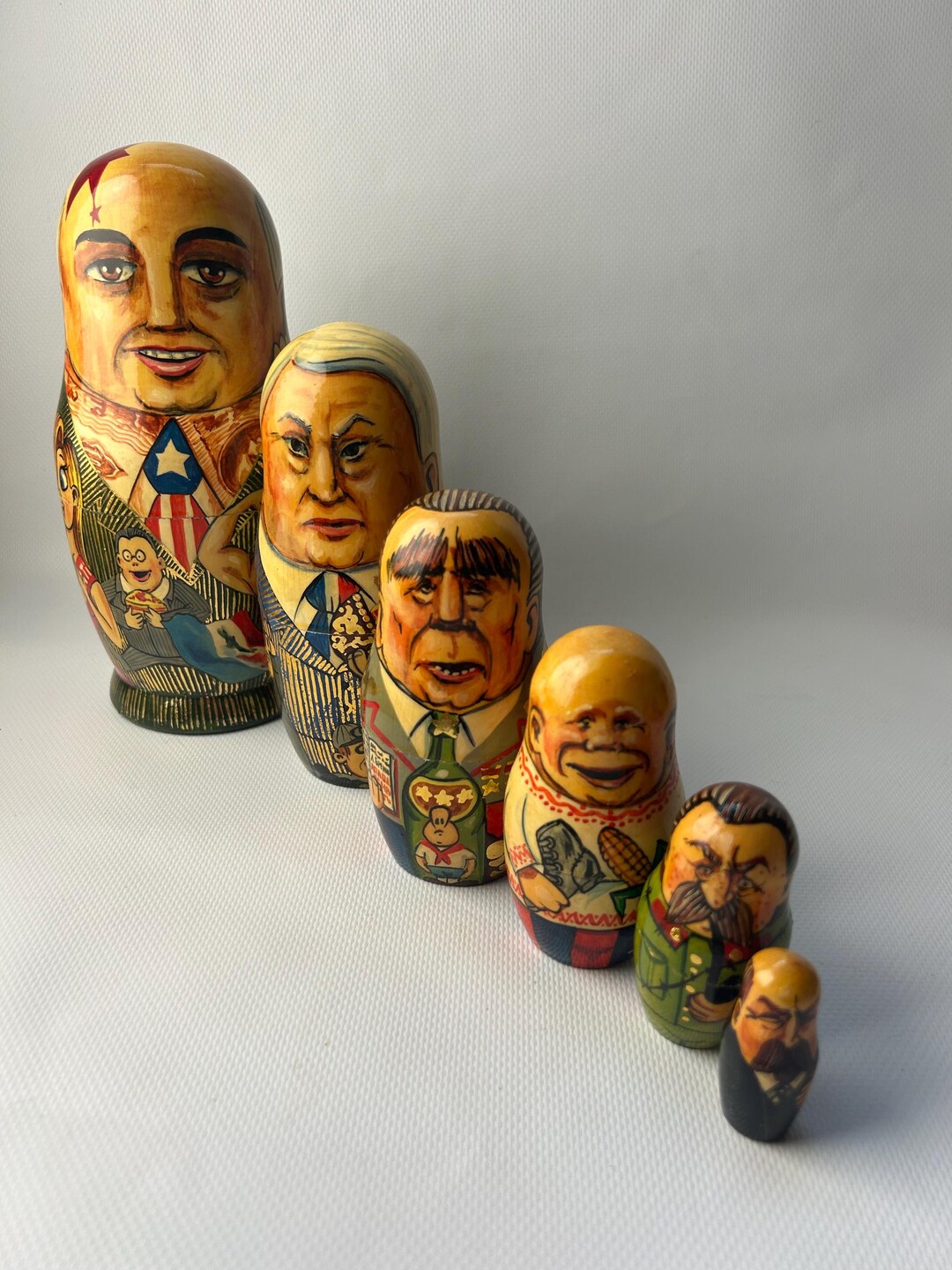 Detailed Nesting Dool Russian Matryoshka Presidents 1990s. Historical ...