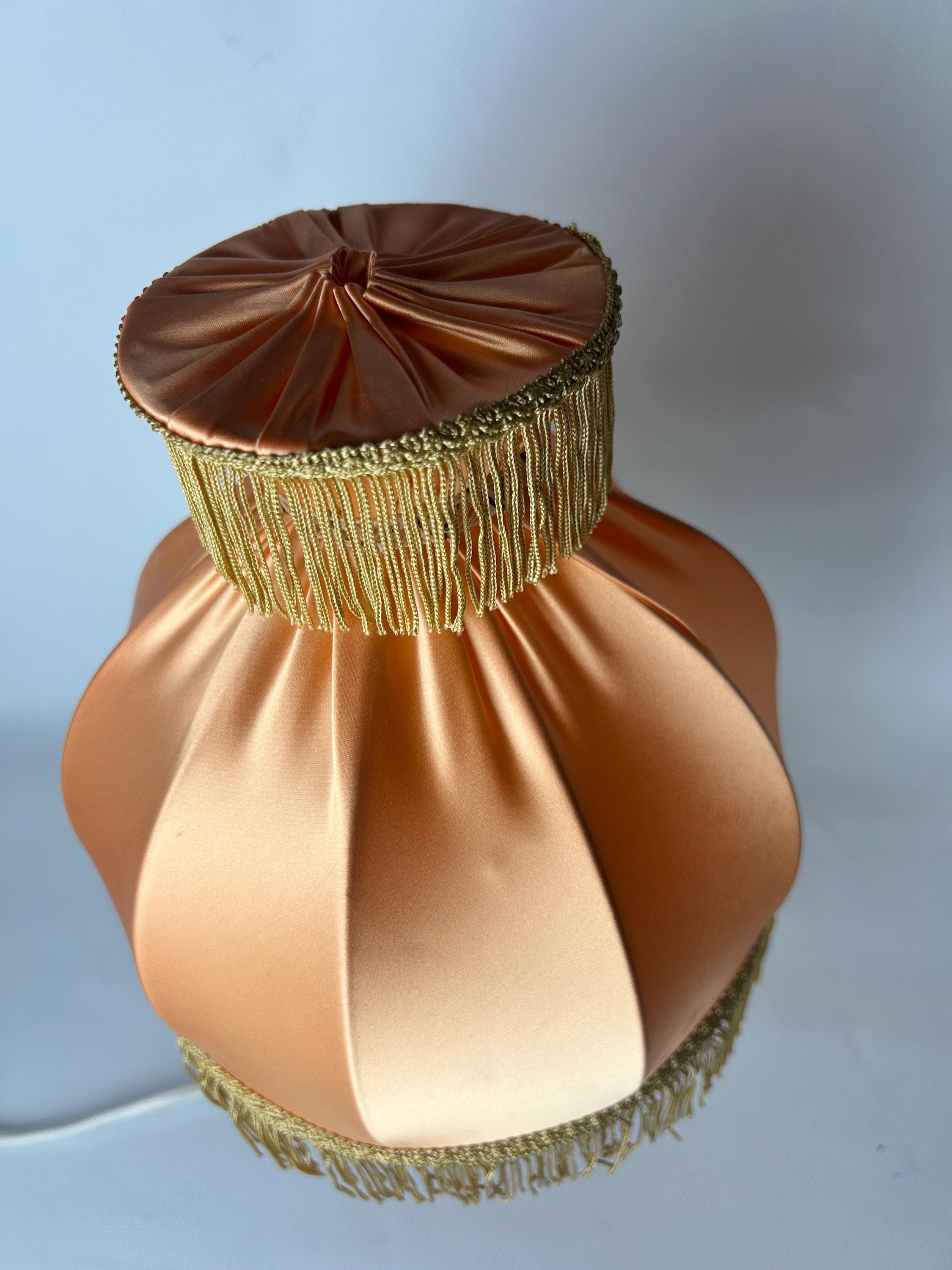 Alabaster Marble Boudoir Lamp: 1960s MCM Peach Fringe Shade - Etsy Canada