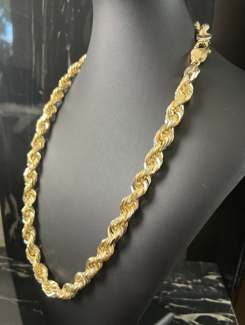 Fresh Diamond Cut Solid Rope Chain 14kt 12mm 26inches - Etsy