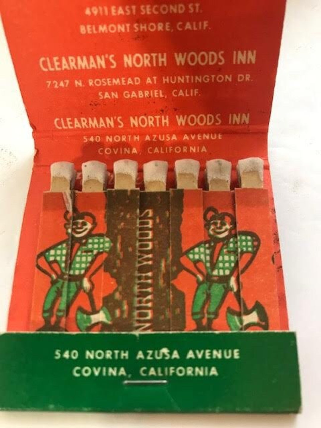 FEATURE Matchbook Mint Unstruck NORTHWOODS INN . Not a Reproduction ...