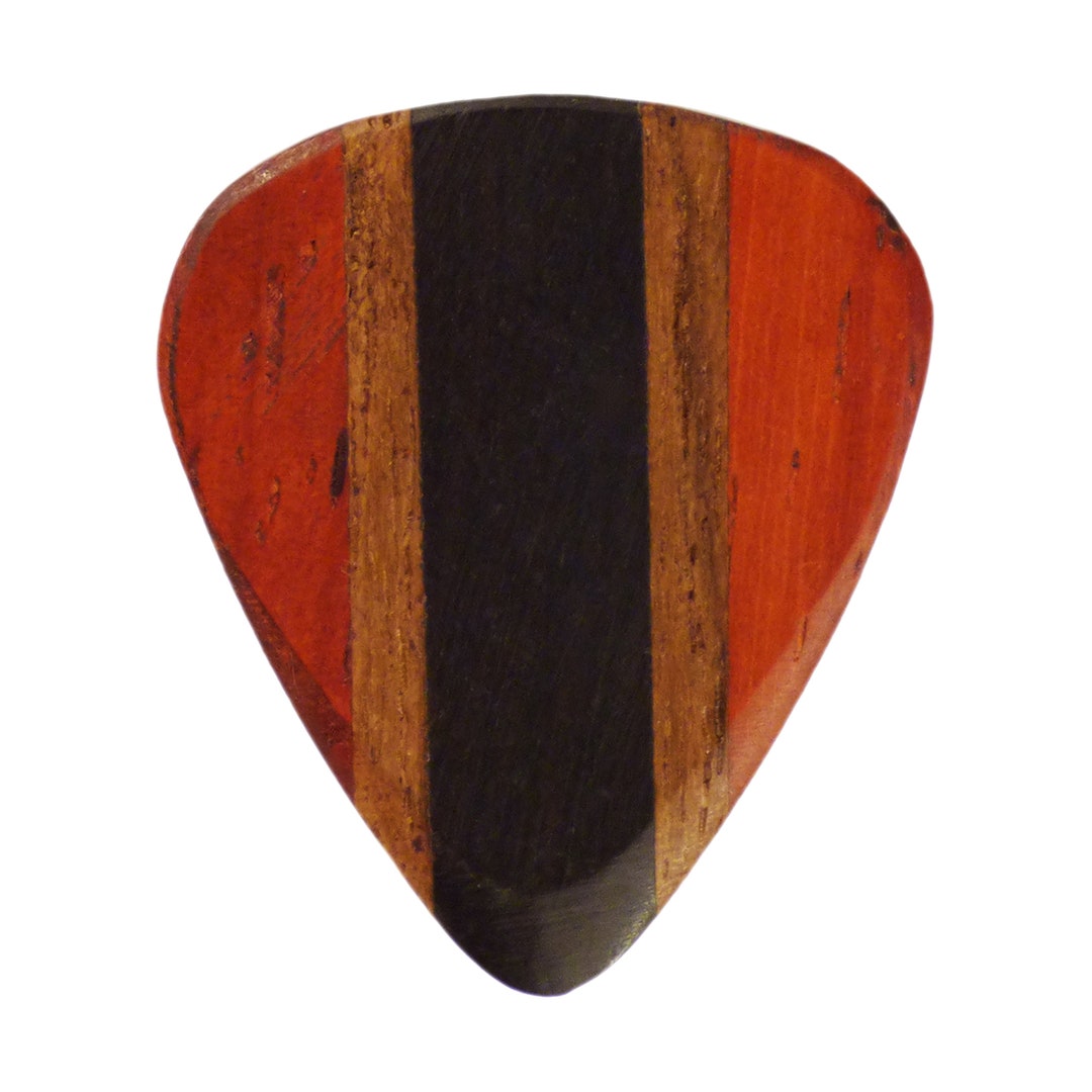 Padauk, Teak, & Ebony Wood Guitar or Bass Pick - 3.0 Mm Ultra Heavy ...