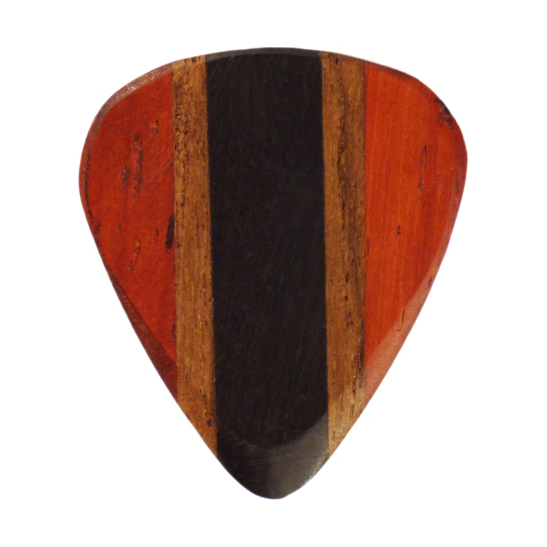 Padauk, Teak, & Ebony Wood Guitar or Bass Pick 3.0 Mm Ultra Heavy Gauge ...