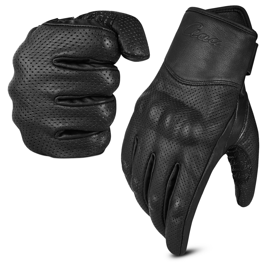 Men's Premium Motorcycle Gloves Summer Motorbike Gloves Leather Gloves ...