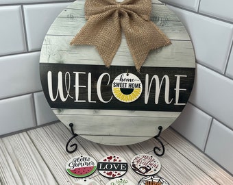Round Interchangeable Welcome Sign - Etsy