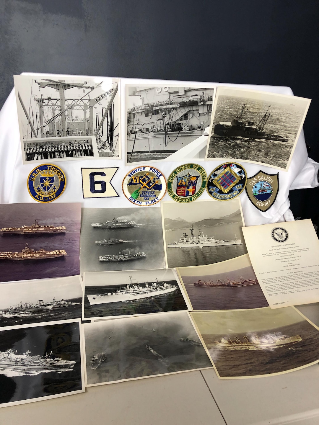 1960s US Navy Patches and Photos Lot: USS Truckee, USS Salish, Sixth ...