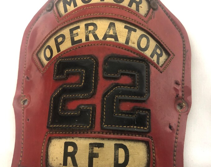 Vintage Leather Fire Helmet Front Shield, Cairns & Bro, Chicago Suburb ...