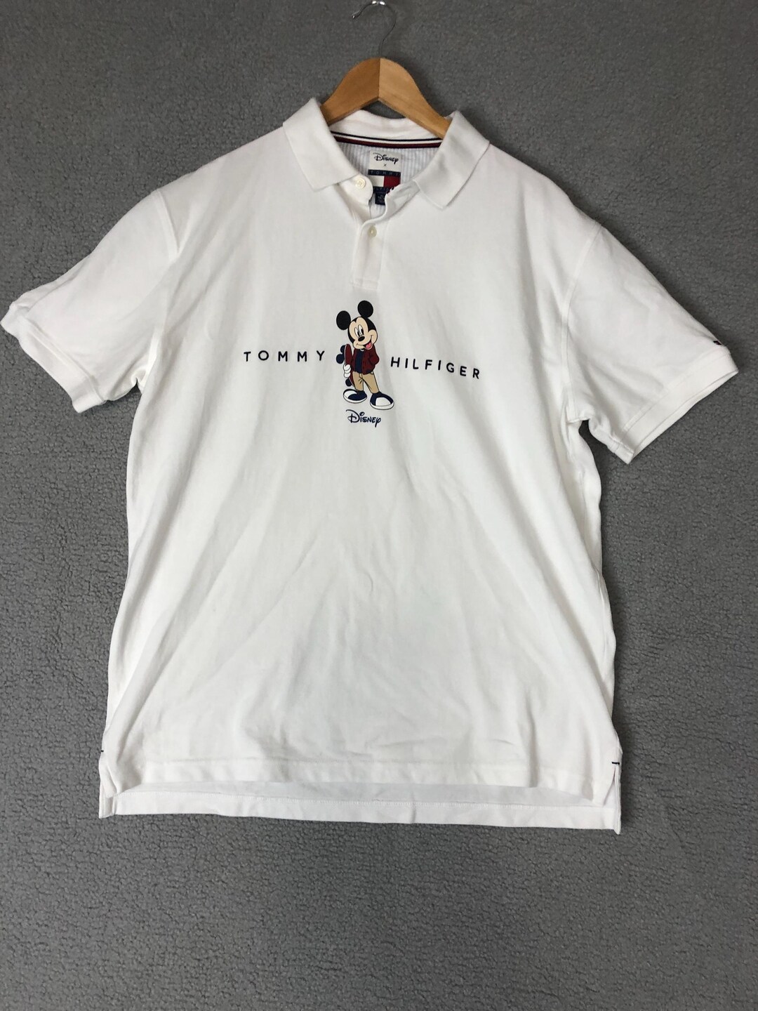 Tommy Hilfiger, Disney X, Mickey Mouse, White Polo Shirt , Size XL ...