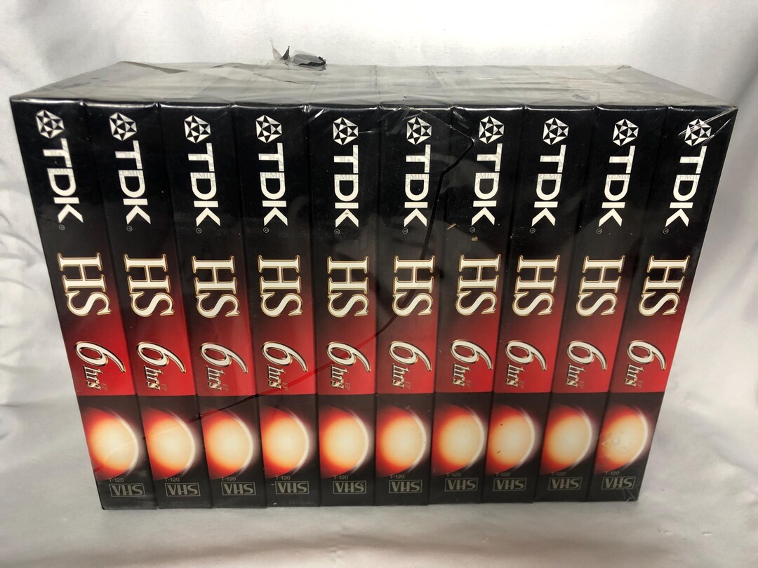 TDK Blank VHS Tapes Pack of 10 New in Package 6 Hrs EP Premium Quality ...