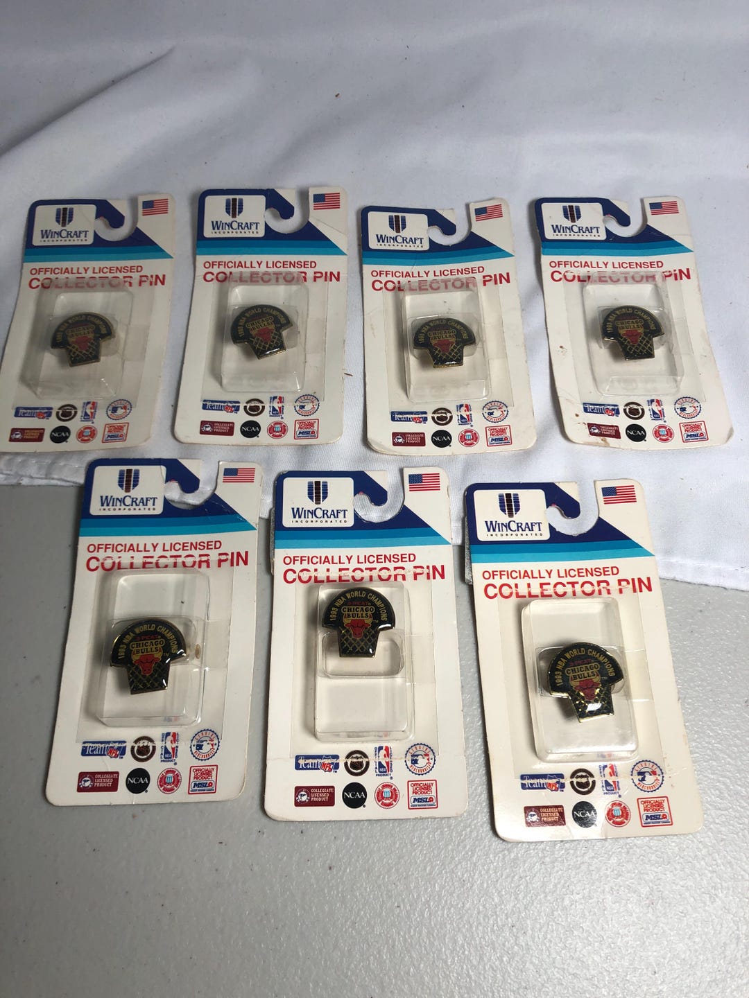 Vintage Lot 7 Win Craft Collector Pins, Chicago Bulls, 1993 NBA World ...