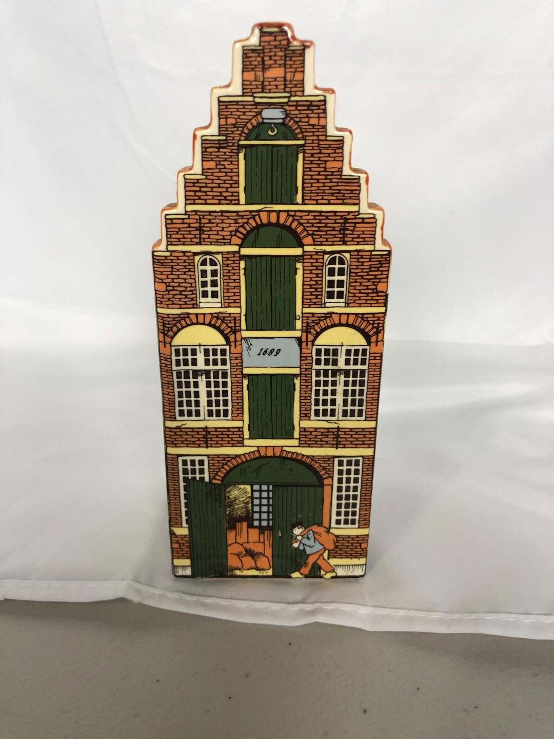 Hand Painted Ceramic Bank Delft Holland Canal House 7" Tall - Etsy