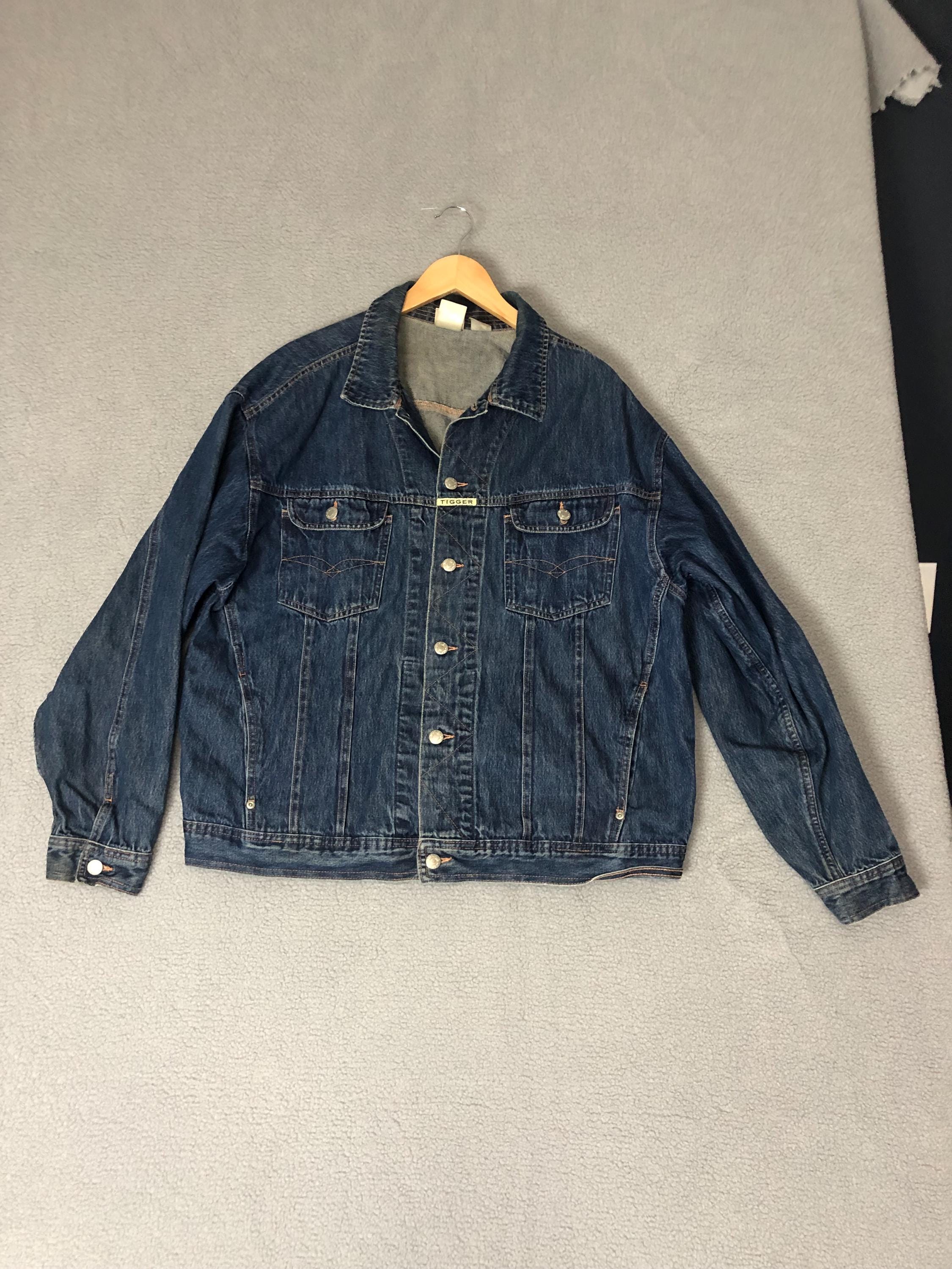 Disney Denim Jeans Jacket Tigger Size Large, Button up Pre Owned - Etsy