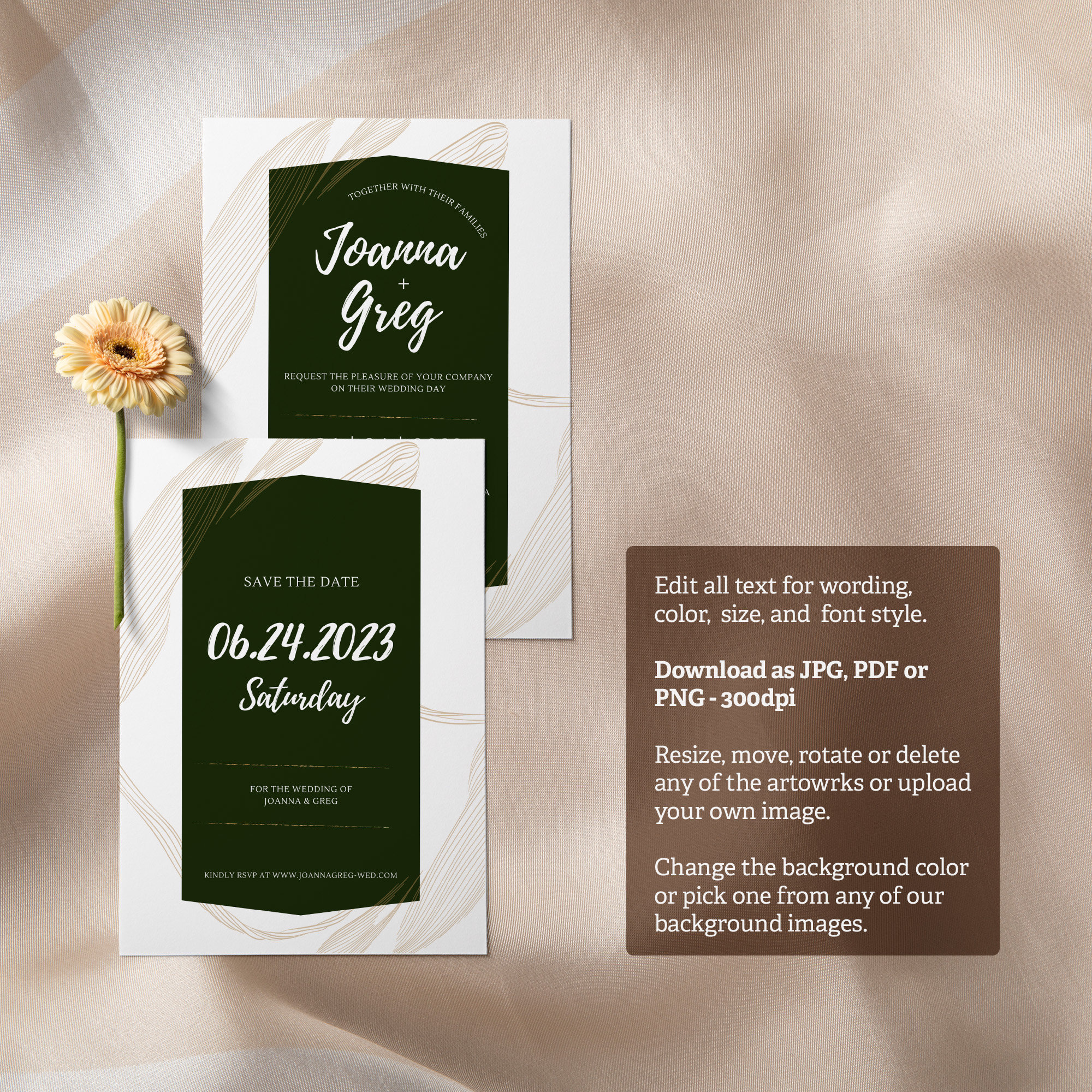 Editable Wedding Invitations Printable Wedding Invitation - Etsy