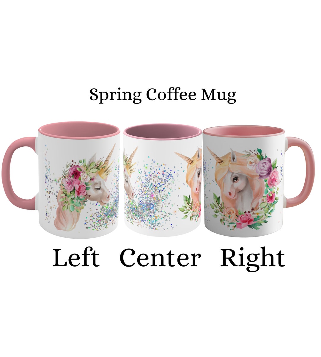 Floral Unicorn Coffee Mug Spring Coffee Mug Pretty Gift Mug Unicorn ...