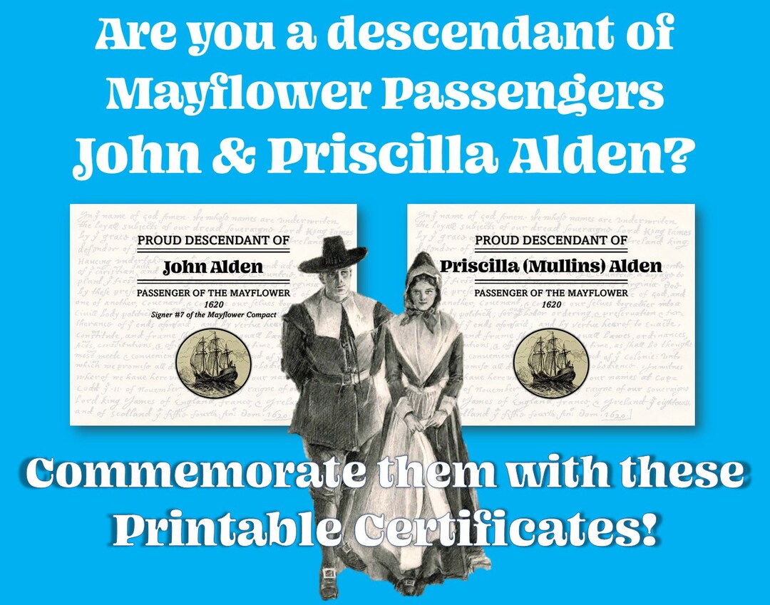 John Alden Family Mayflower Certificates Pilgrims Families Genealogy ...