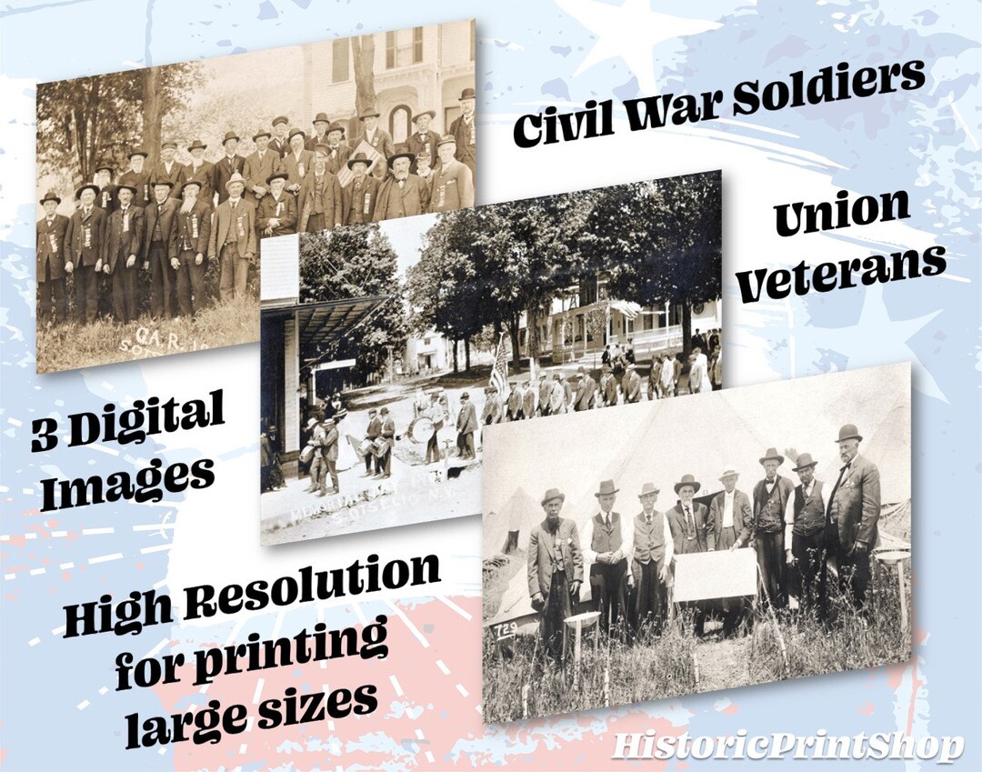 Civil War Soldiers From Antique Postcards Veterans GAR Grand Army of ...