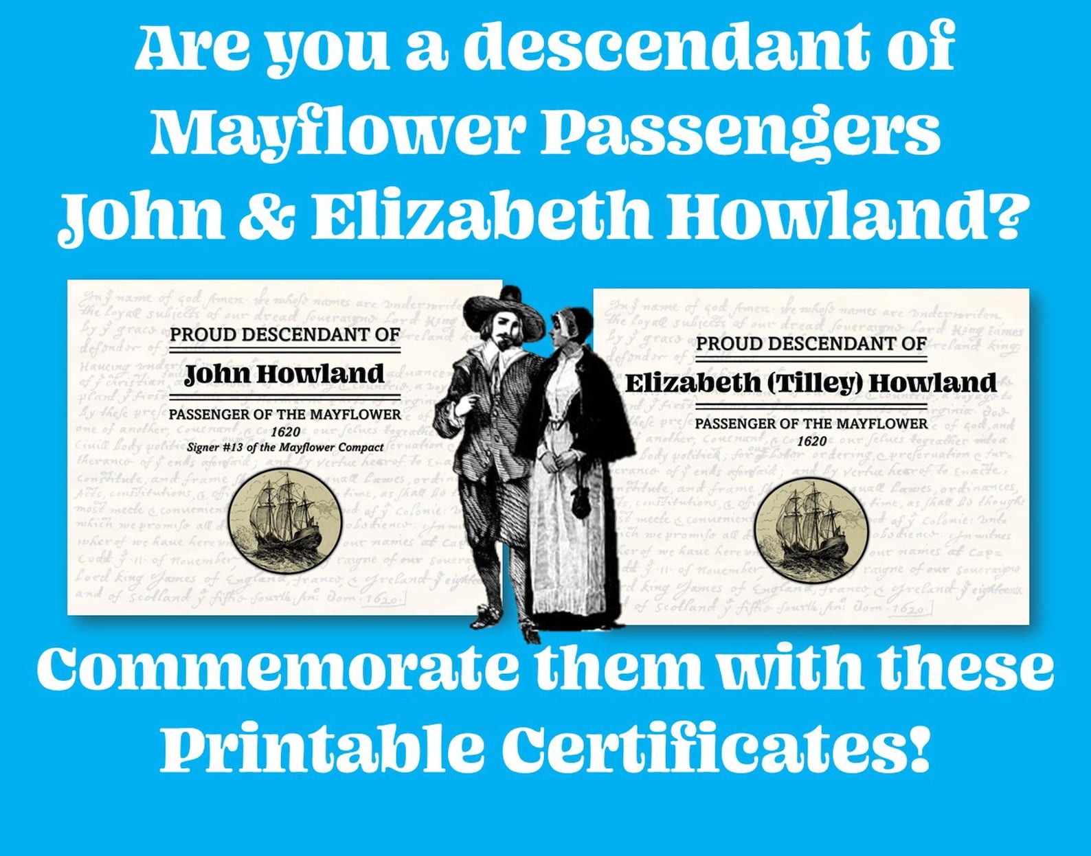 John Howland Family Mayflower Certificates Pilgrims Families Genealogy ...