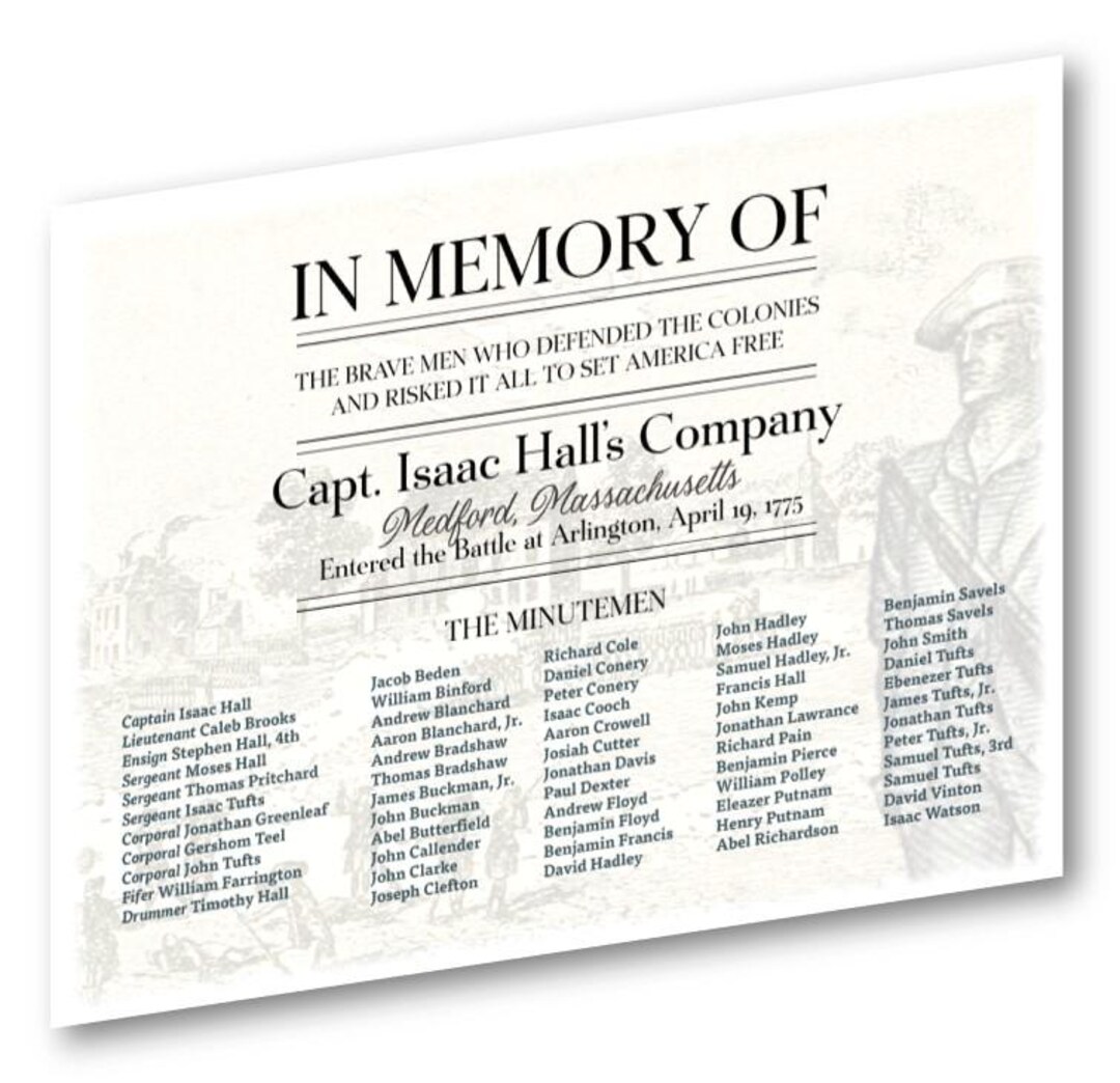 In Memory of Capt. Isaac Hall's Company of Medford, Massachusetts ...