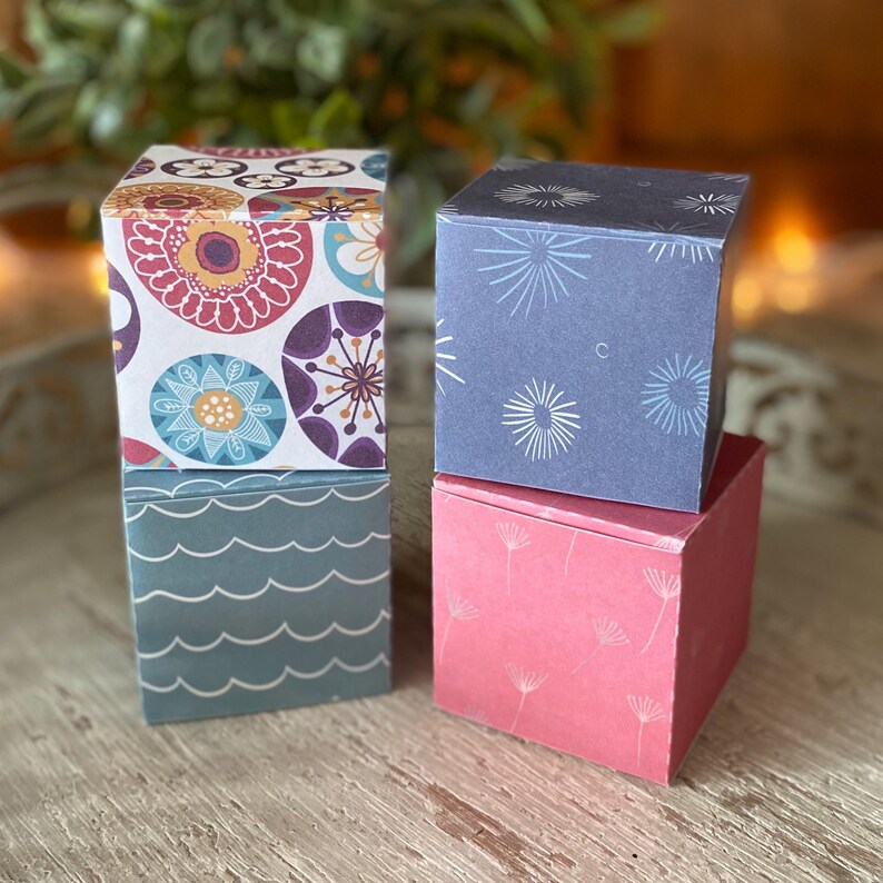 Bohemian Party Favor Box Printable: Muted Jewel Tones Gift Box (PDF ...