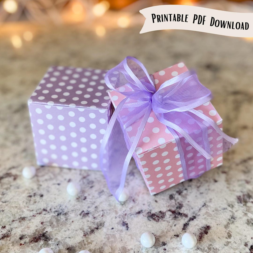Pink Purple Polka Dot Party Birthday Favor Boxes Baby Shower Treat Box ...