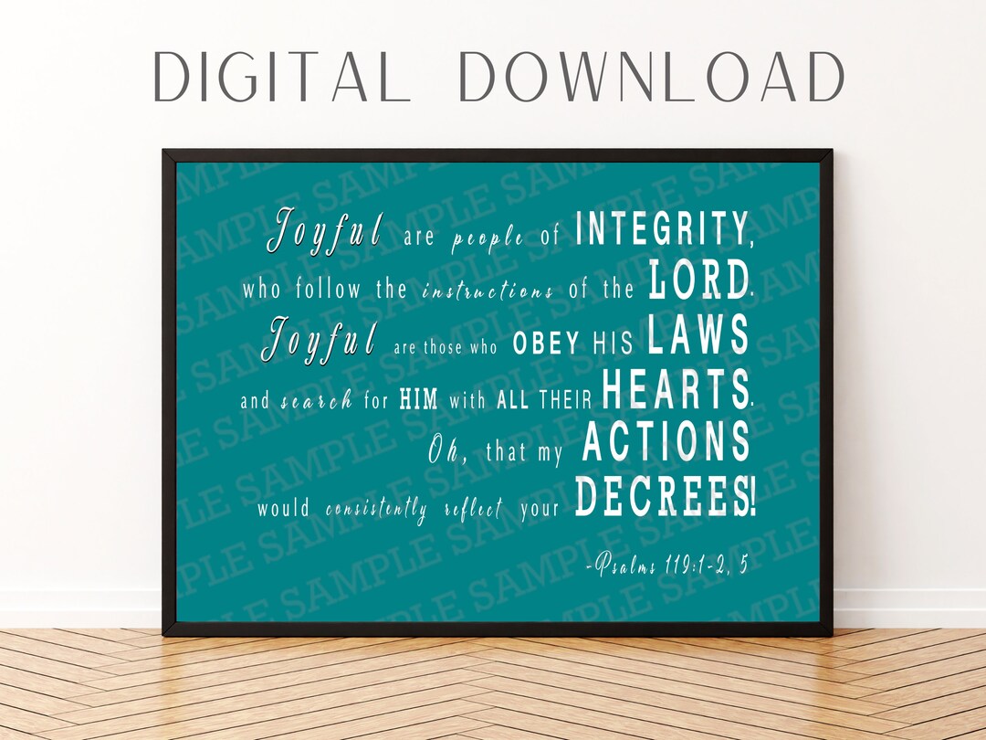 Psalm 119 | Joyful, Integrity, Heart, Action, Blameless | Inspirational ...