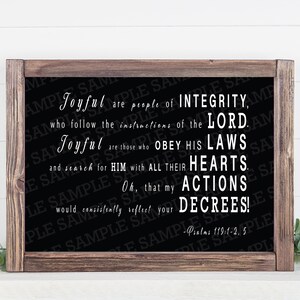 Psalm 119 | Joyful, Integrity, Heart, Action, Blameless | Christian ...