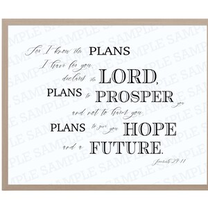 Jeremiah 29:11 | for I Know the Plans I Have for You, Plans to Prosper ...