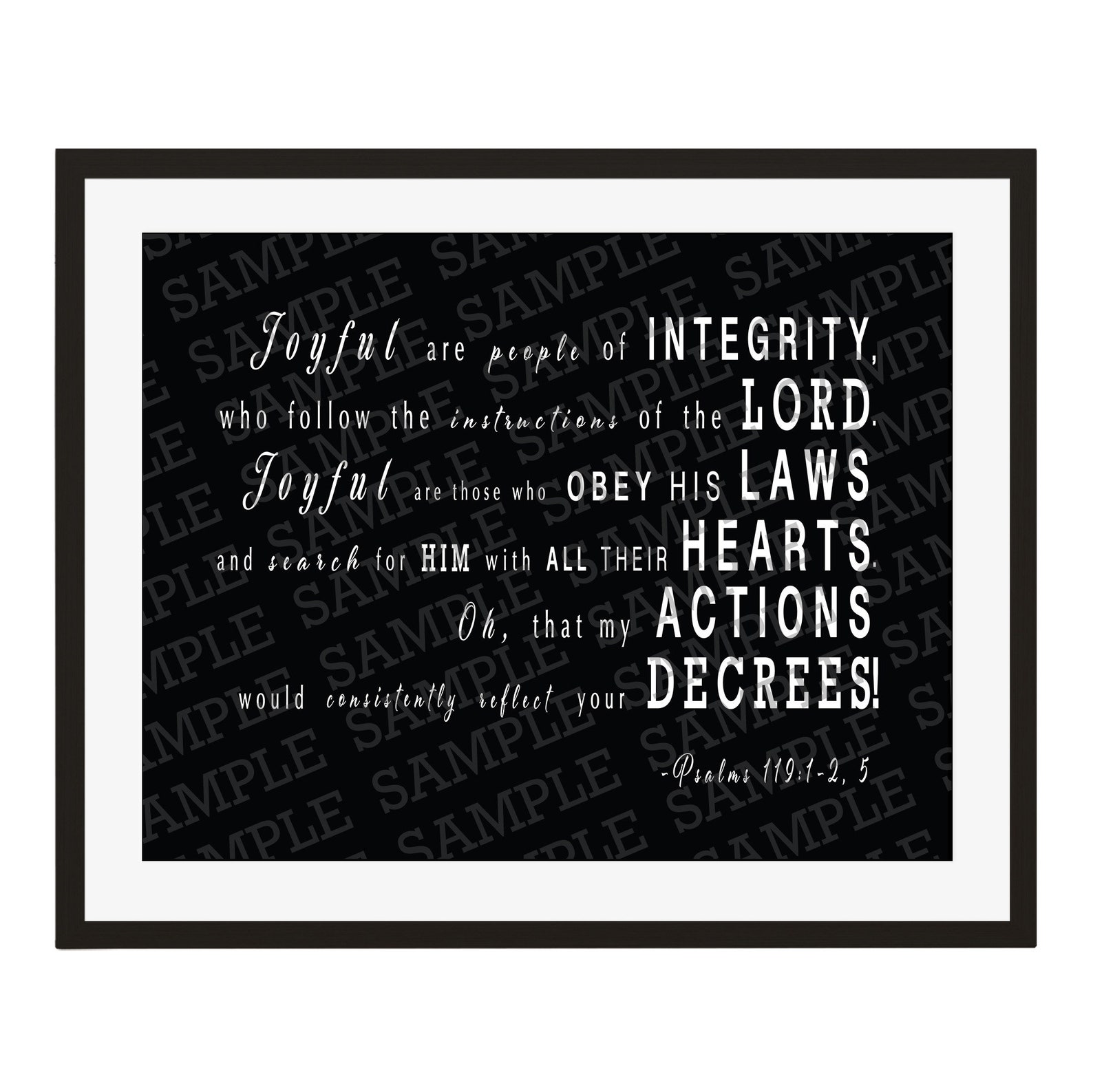 Psalm 119 Joyful Integrity Heart Action Blameless Wall - Etsy