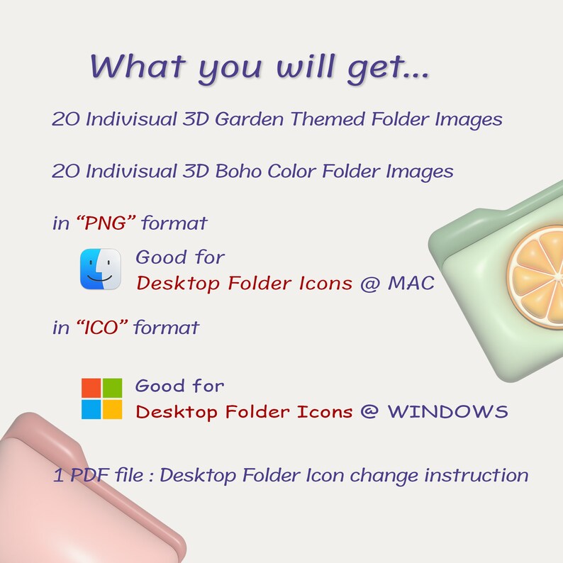 Desktop 3D Folder Icons, Desktop Folder Icons, Mac Windows Folder Icons ...