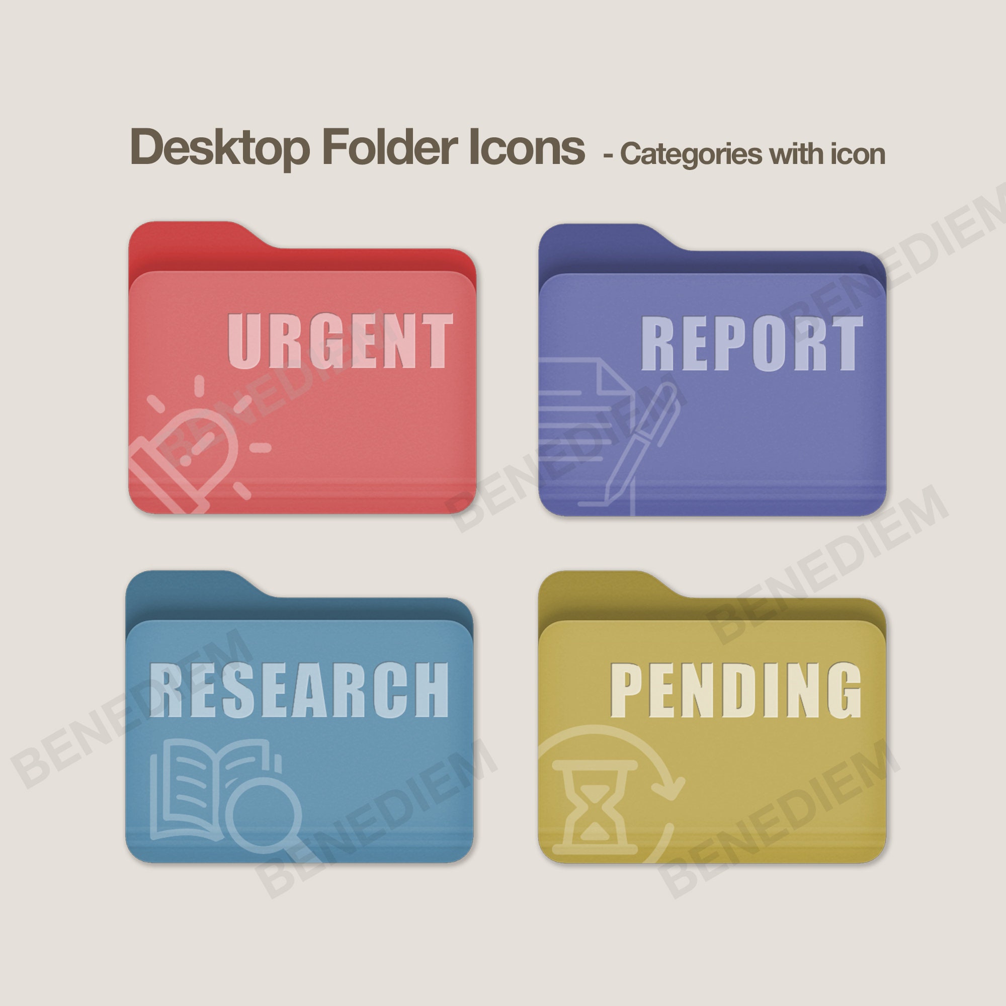 25 Desktop Folder Icons, Mac|pc Folder Icons , Desktop Aesthetic Folder ...