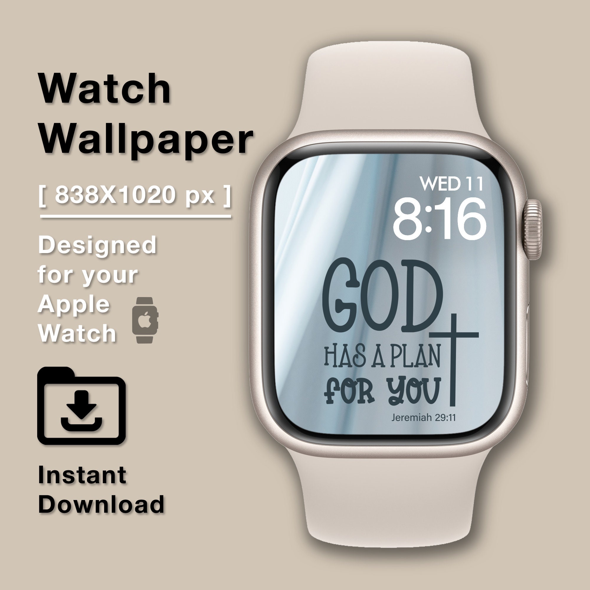 Christian Apple Watch, Scripture Wallpaper, Instant Download, Cross ...