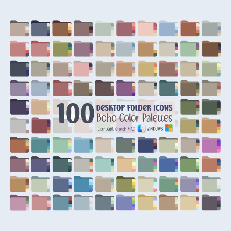 Digital 100 Desktop Folder Icons, Mac + Windows Folder Icons , Desktop ...