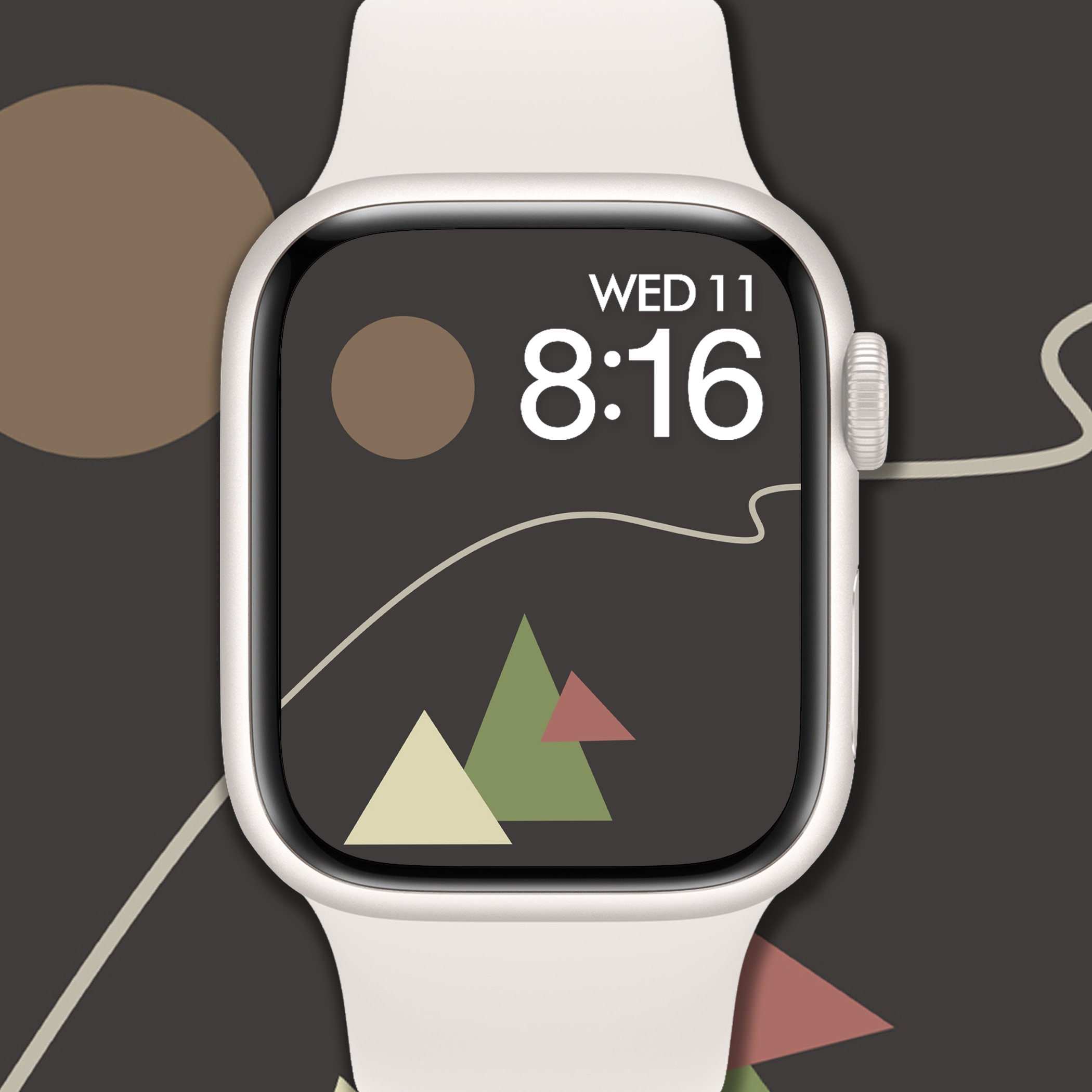 Digital Watch Wallpaper, Apple Watch,boho Geometric Scenery, Watch Face ...