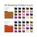 40 Desktop Folder Icons, Mac | PC Folder Icons , Leather Texture Folder ...