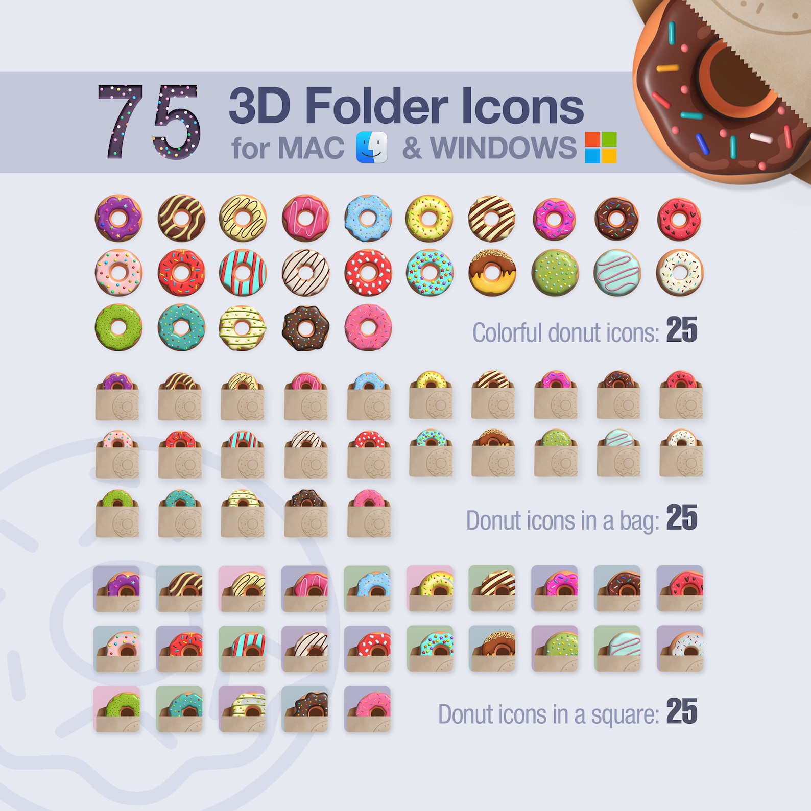 75 Desktop Folder Icons, 3D Folder Icons, Mac+windows Folder Icons ...