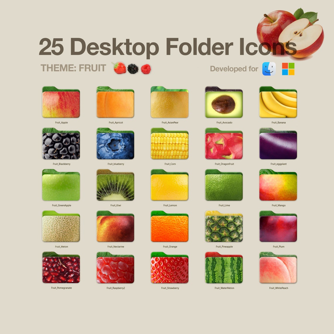 25 Desktop Folder Icons, Mac | PC Folder Icons , Desktop Aesthetic ...