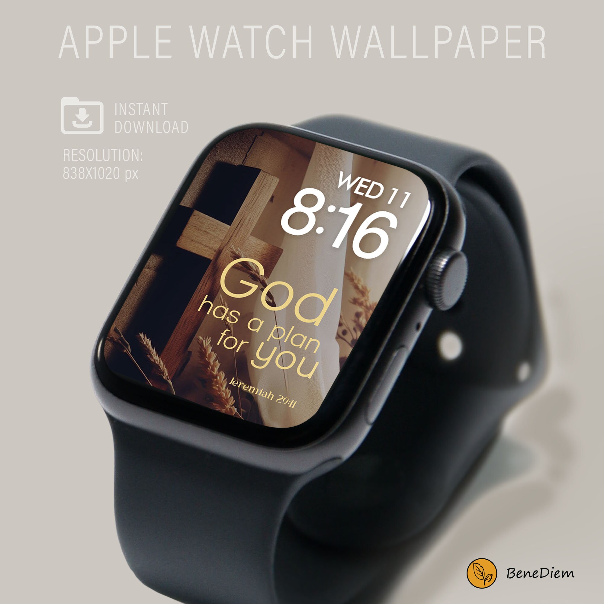 Christian Apple Watch, Scripture Wallpaper, Instant Download, Cross ...