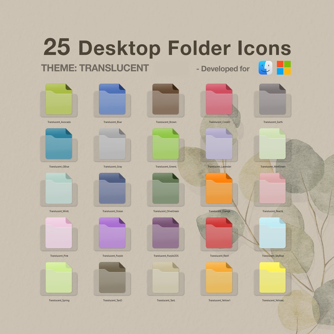 25 Desktop Folder Icons, Mac | PC Folder Icons , Desktop Aesthetic ...