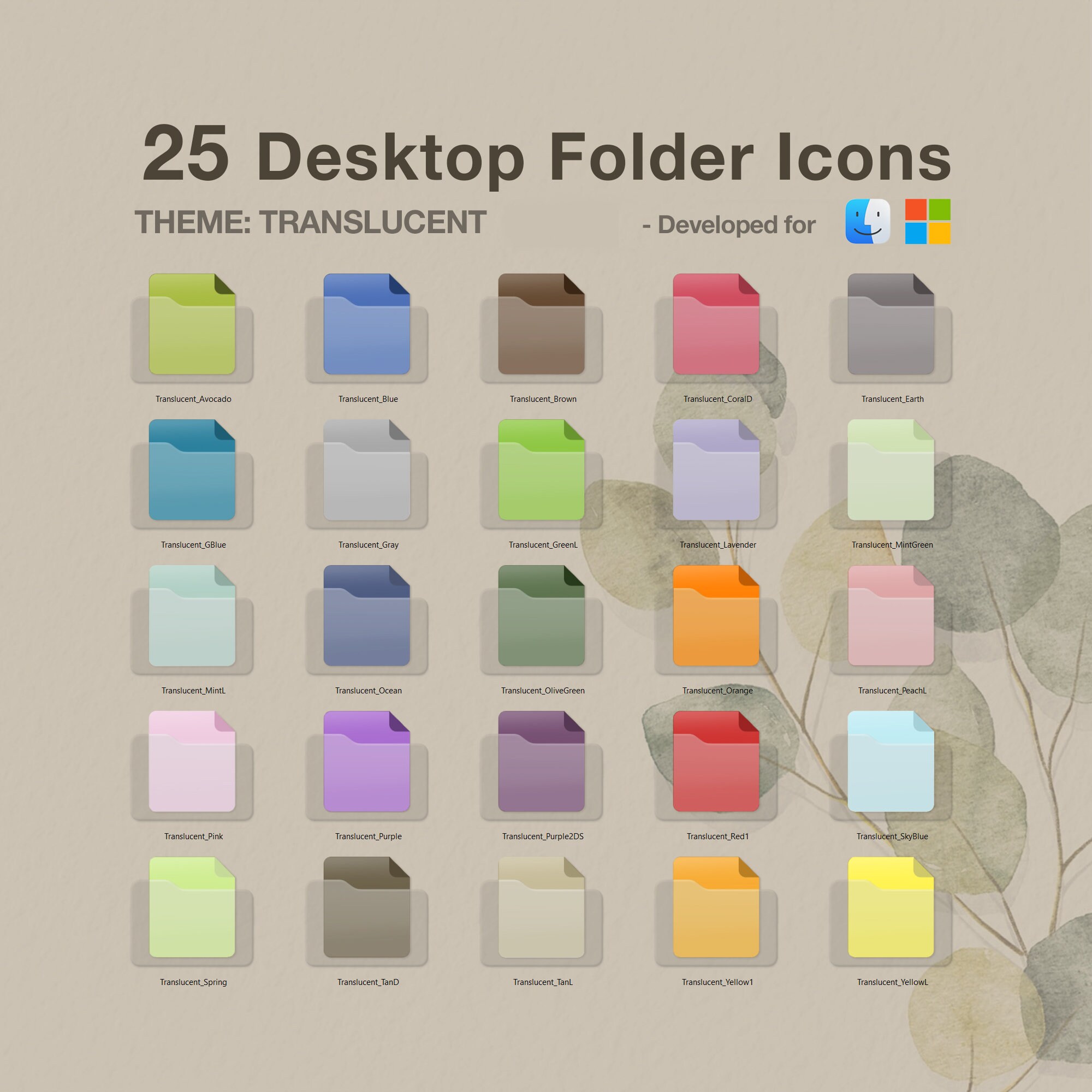 25 Desktop Folder Icons, Mac | PC Folder Icons , Desktop Aesthetic ...