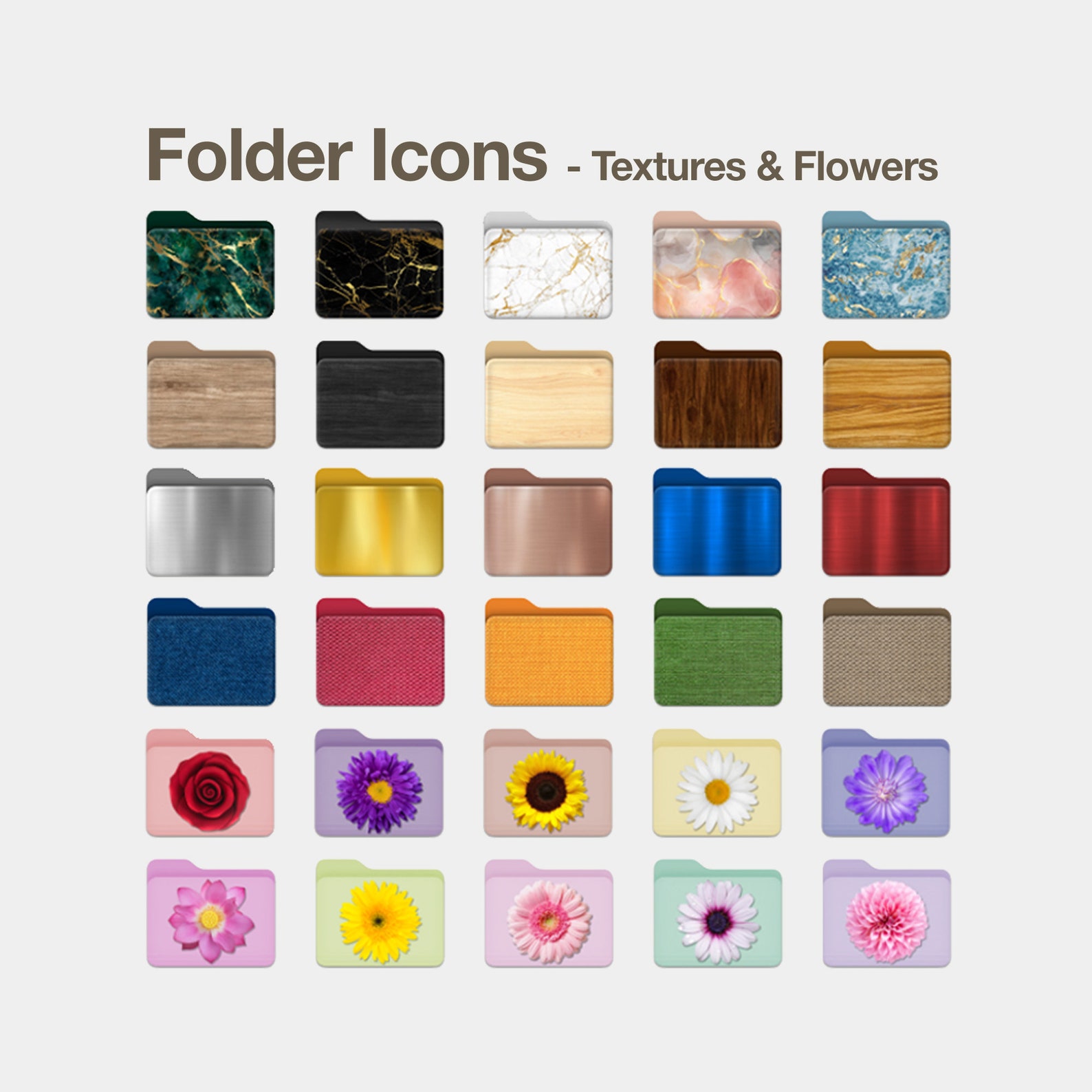 100 Desktop Folder Icons ,for MAC, Boho Colors, Pastel, Earth Tone ...