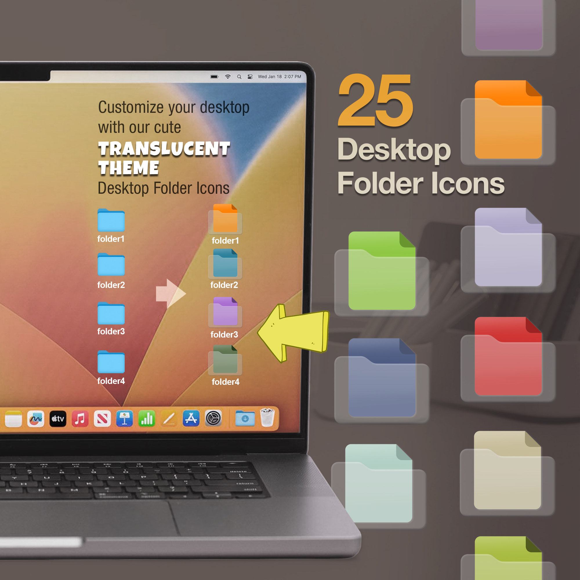 25 Desktop Folder Icons, Mac | PC Folder Icons , Desktop Aesthetic ...